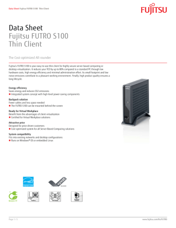 Fujitsu FUTRO S100 Datasheet | Manualzz
