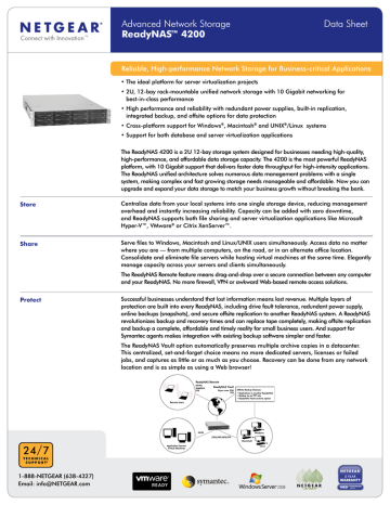 Netgear ReadyNAS 4200 Datasheet | Manualzz