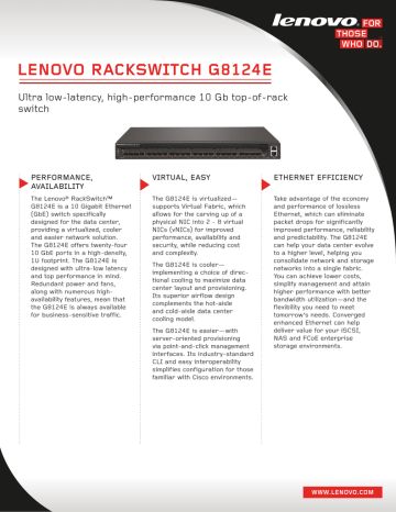 IBM RackSwitch G8124E Datasheet | Manualzz