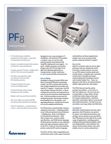 Intermec PF8T Datasheet | Manualzz