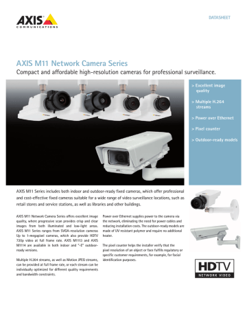 Axis M1114-E Datasheet | Manualzz