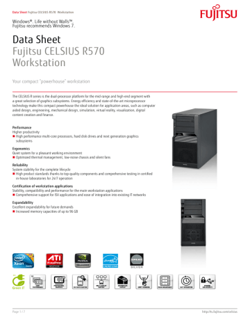 Fujitsu CELSIUS R570 Datasheet | Manualzz