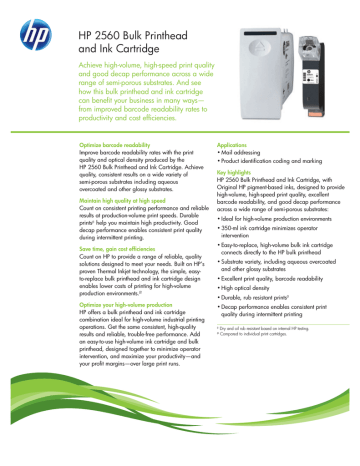 HP 2560 Datasheet | Manualzz