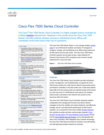 Cisco Flex 7500 Datasheet | Manualzz