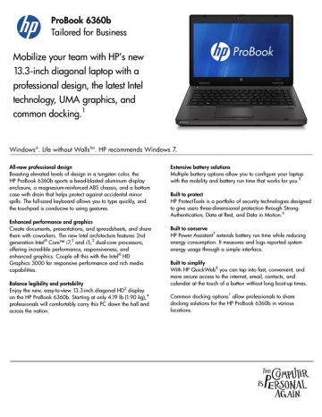 HP ProBook 6360b Datasheet | Manualzz