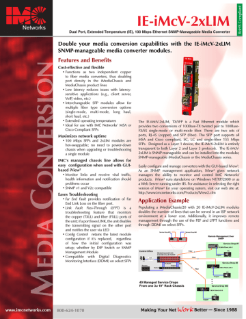 IMC Networks IE-iMcV-2xLIM Datasheet | Manualzz