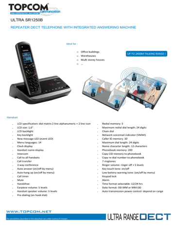 Topcom SR-1250B Datasheet | Manualzz