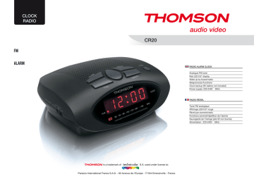 Thomson Clock radio CR20 Fiche technique | Manualzz