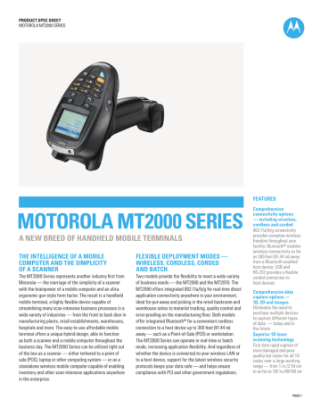 Zebra MT2070 Datasheet | Manualzz