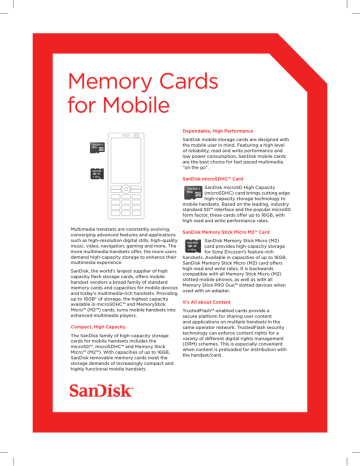 Sandisk microSD 2GB Datasheet | Manualzz