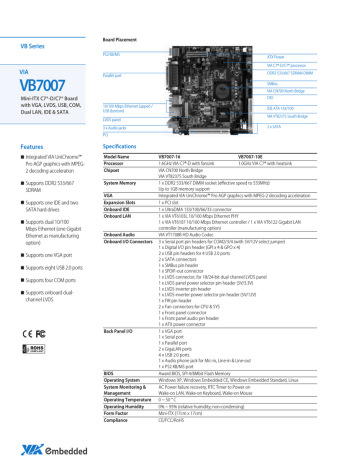 VIA VB7007-16 motherboard Datasheet | Manualzz