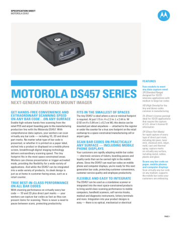 Zebra DS457 Datasheet | Manualzz