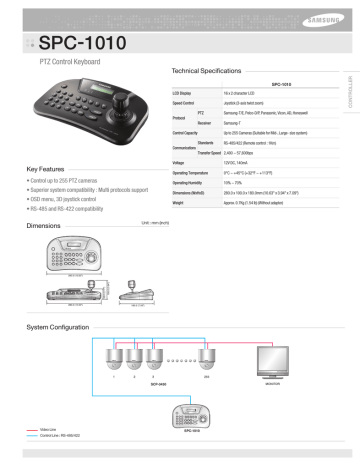 Samsung SPC-1010 remote control Datasheet | Manualzz