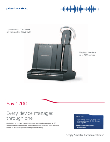Plantronics Savi W740 Datasheet | Manualzz