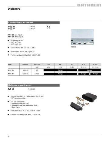 Kathrein ZVP 13 Datasheet | Manualzz