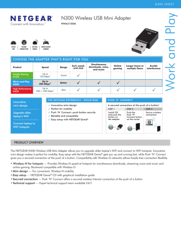 Netgear N300 Data Sheet | Manualzz