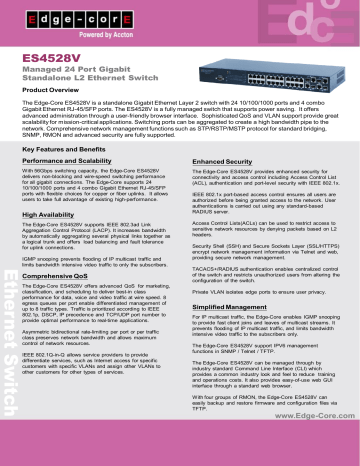 Edge-Core ES4528V EUK Datasheet | Manualzz