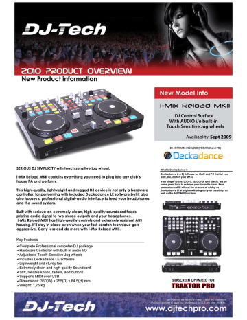 DJ-Tech Pro i-Mix Reload MKII Datasheet | Manualzz