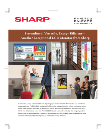 Sharp PN-E702 Datasheet | Manualzz
