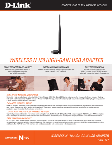 D-Link DWA-127 Datasheet | Manualzz