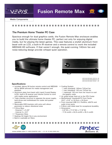 Antec Fusion Remote Max Specification | Manualzz