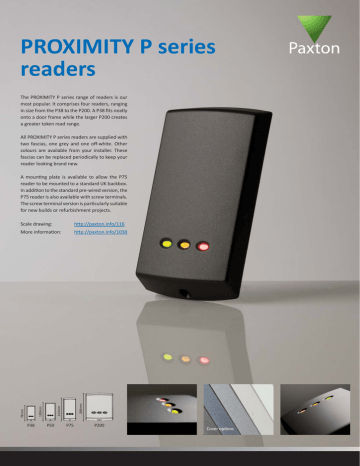 Paxton Proximity reader P200 Datasheet | Manualzz