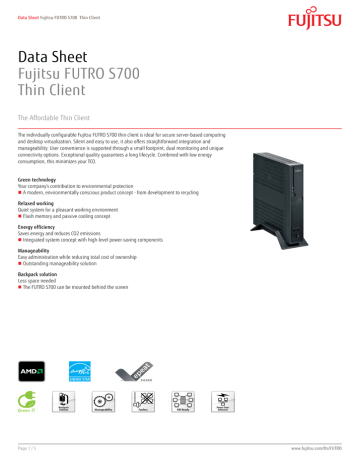 Fujitsu FUTRO S700 Datasheet | Manualzz