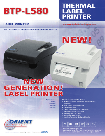 Orient Technologies L580 Datasheet | Manualzz