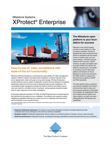 Milestone Srl XProtect Enterprise Datasheet | Manualzz