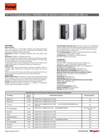 Estap CKR42U68 racks Datasheet | Manualzz
