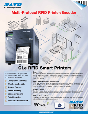 SATO CL408e RFID Datasheet | Manualzz