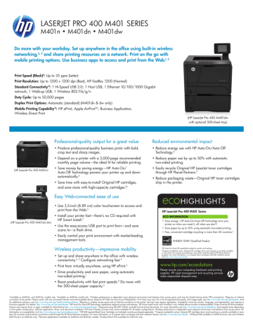 HP LaserJet M401n Datasheet | Manualzz