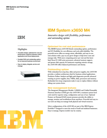 IBM System x 3650 M4 Datasheet | Manualzz