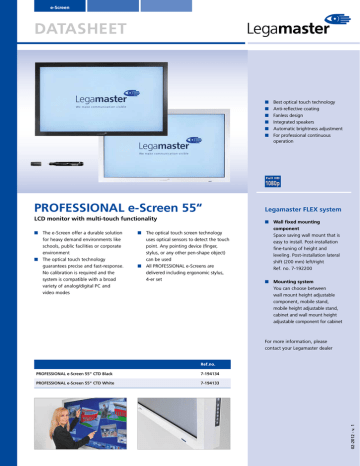 Legamaster 7-194133 touch screen monitor Datasheet | Manualzz