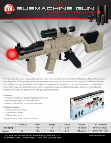 CTA Digital Submachine Gun For PlayStation Move Datasheet | Manualzz