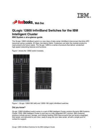 IBM 3m QLogic Optical DDR InfiniBand QSFP / CX4 Datasheet | Manualzz