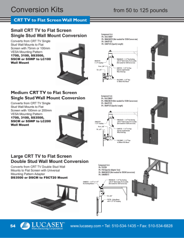 Lucasey CKLC200CP mounting kit Datasheet | Manualzz