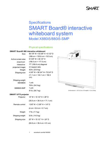 Smart UF75 data projector Specification | Manualzz