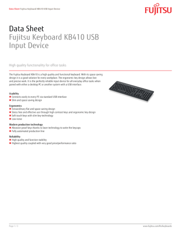 Fujitsu KB410 USB JPN Datasheet | Manualzz