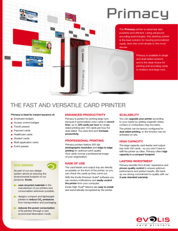 Evolis Primacy Datasheet | Manualzz