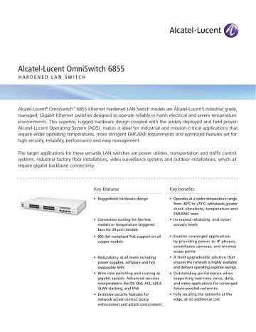 Alcatel-Lucent OS6855-24 Datasheet | Manualzz