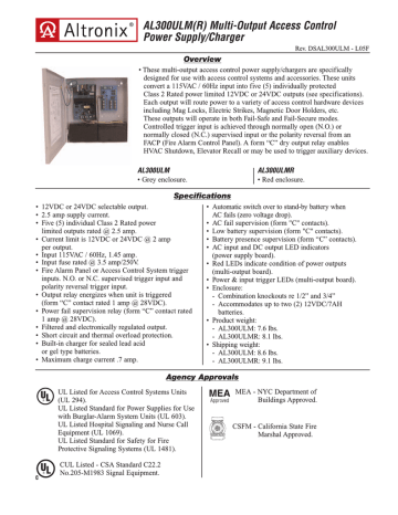 Altronix AL300ULM Datasheet | Manualzz