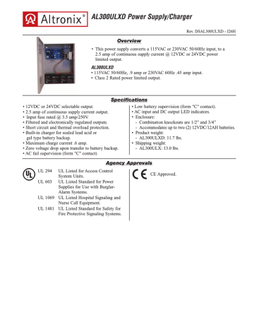 Altronix AL300ULXD power extension Datasheet | Manualzz