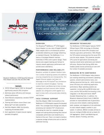 Cisco Broadcom NetXtreme II 5709 Datasheet | Manualzz