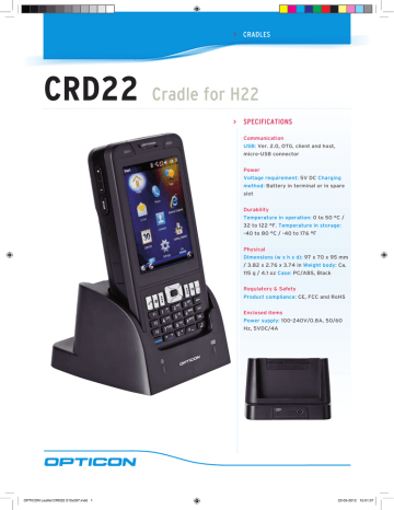Opticon CRD22 Datasheet | Manualzz
