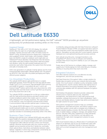 DELL Latitude E6330 Datasheet | Manualzz