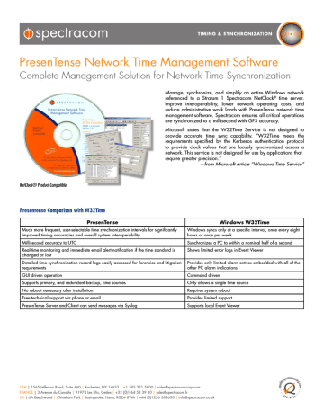 Spectracom PresenTense Datasheet | Manualzz