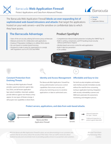 Barracuda Networks Web Application Firewall 360 Datasheet | Manualzz