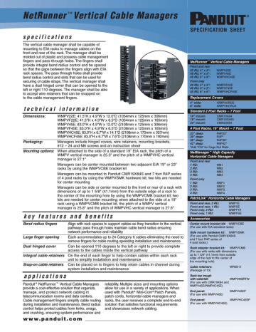 Panduit WMPV45E racks Datasheet | Manualzz