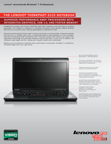 Lenovo ThinkPad E535 Datasheet | Manualzz